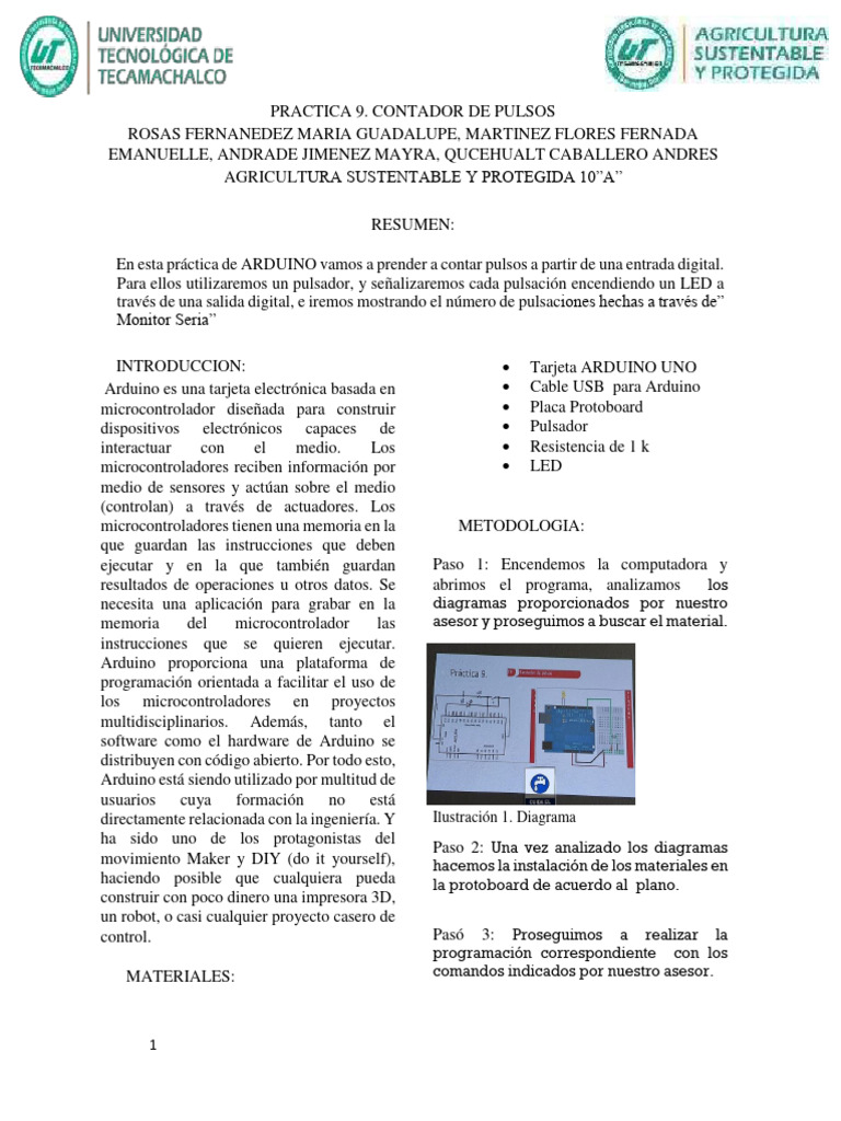 PRACTICA 9- AGRONICA 1 (2) | PDF | Arduino | Microcontrolador