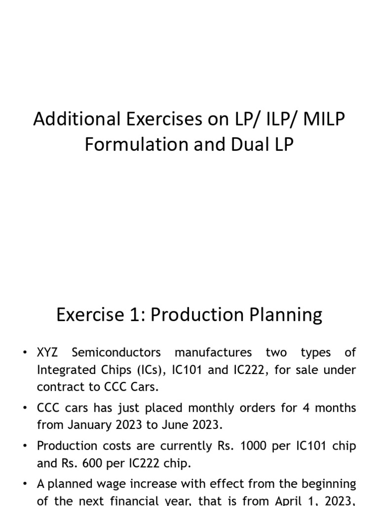 Solutions To ILP Formulation Exercises | PDF | Integrated Circuit ...