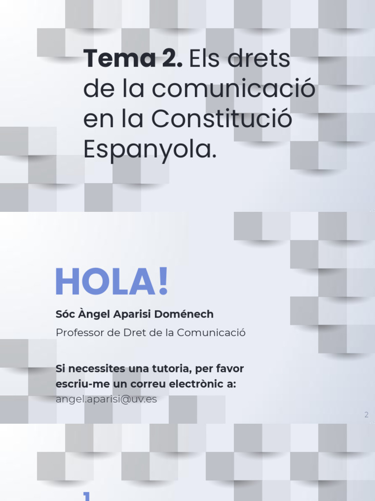 Tema 2. Drets Comunicatius | PDF
