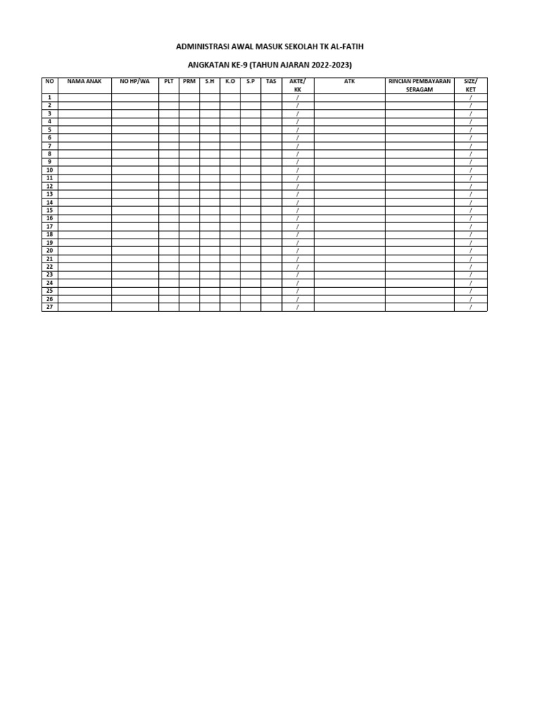 Form Administrasi | PDF