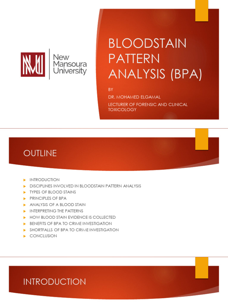 Blood Stain Pattern Analysis | PDF Blood Stain Pattern Analysis | PDF