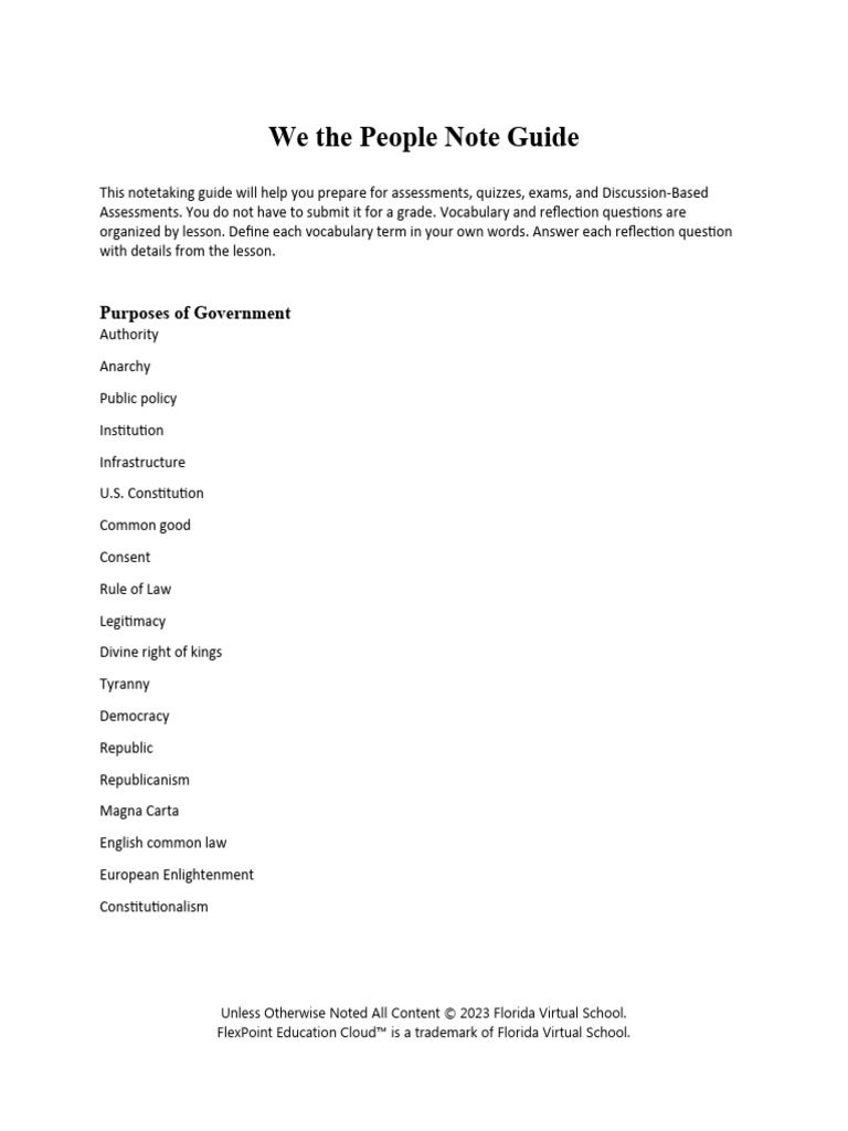 We The People Note Guide | PDF | Constitutional Convention (United ...