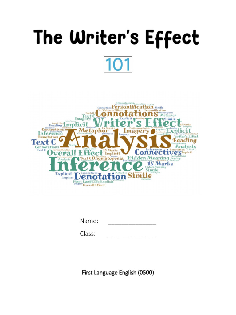 Language Analysis Workbook Guide | PDF | Word | Human Communication