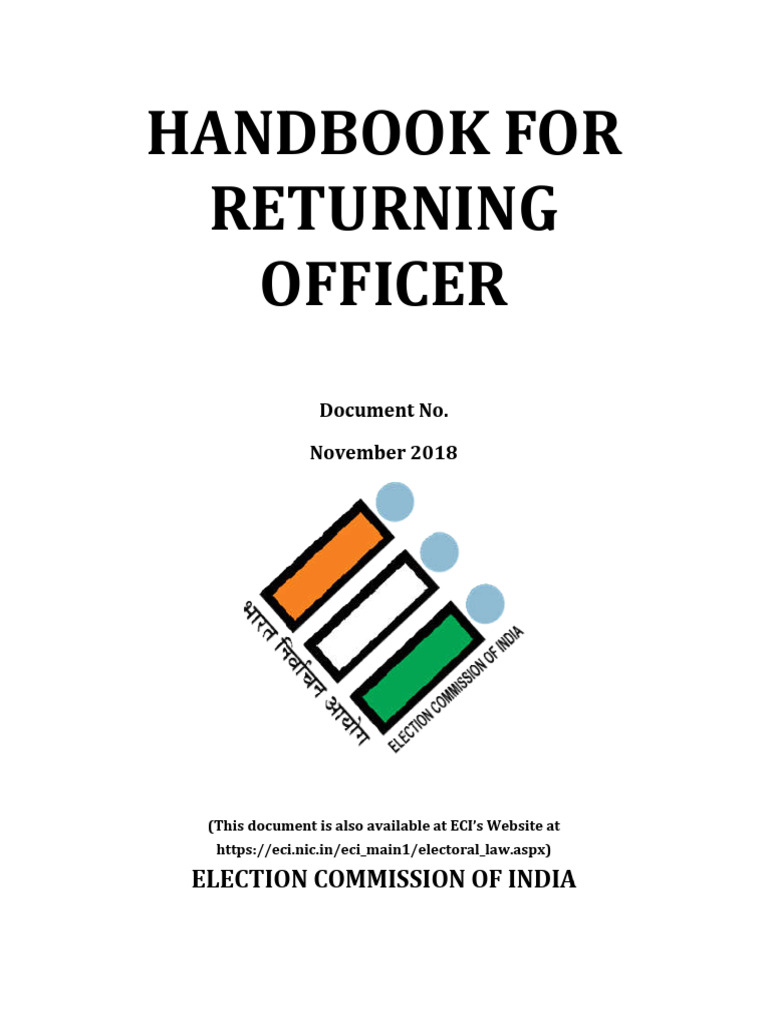Returning Officer Handbook India | PDF | Absentee Ballot | Electronic ...