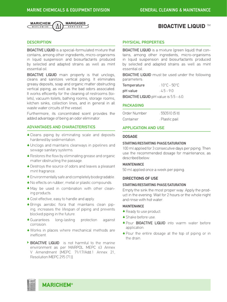 Bioactive Liquid | PDF | Liquids | Odor