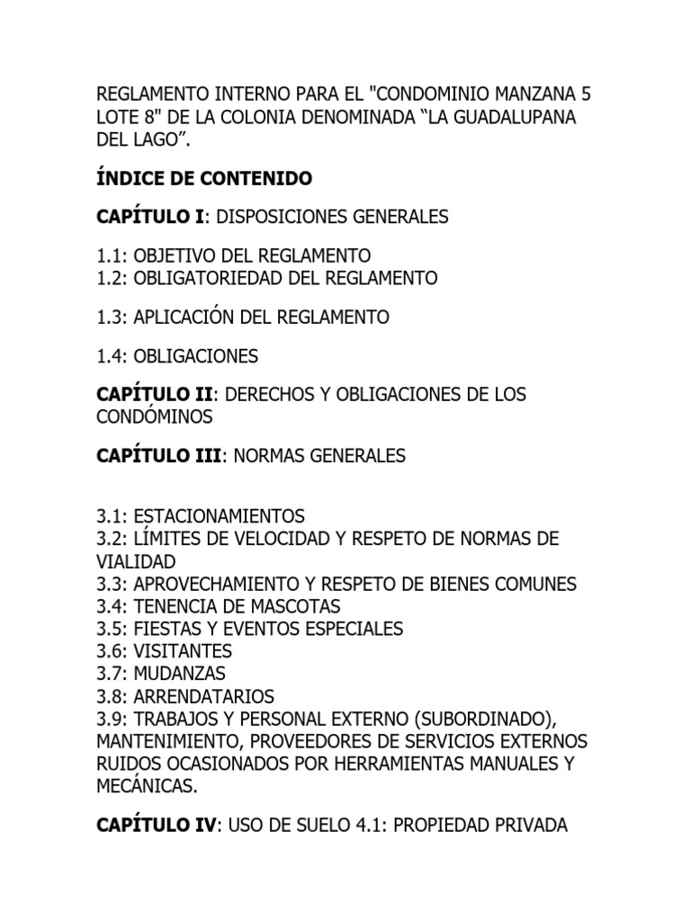 Reglamento Interno | PDF | Condominio