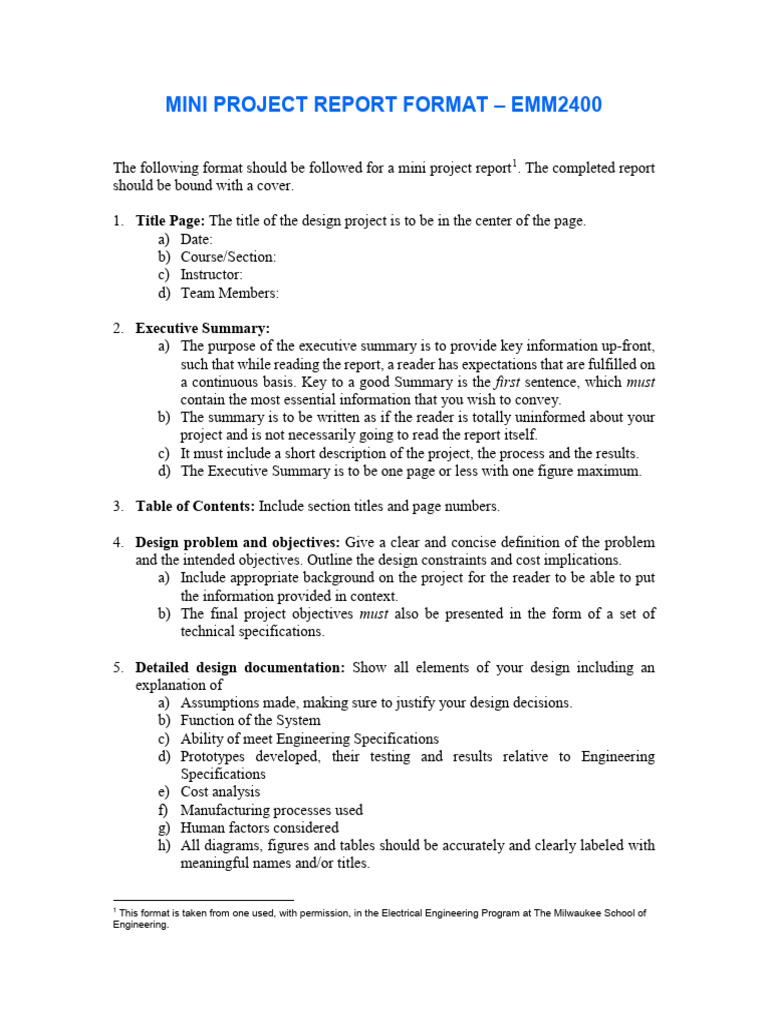 Mini Project Report Format | PDF | Design | Engineering