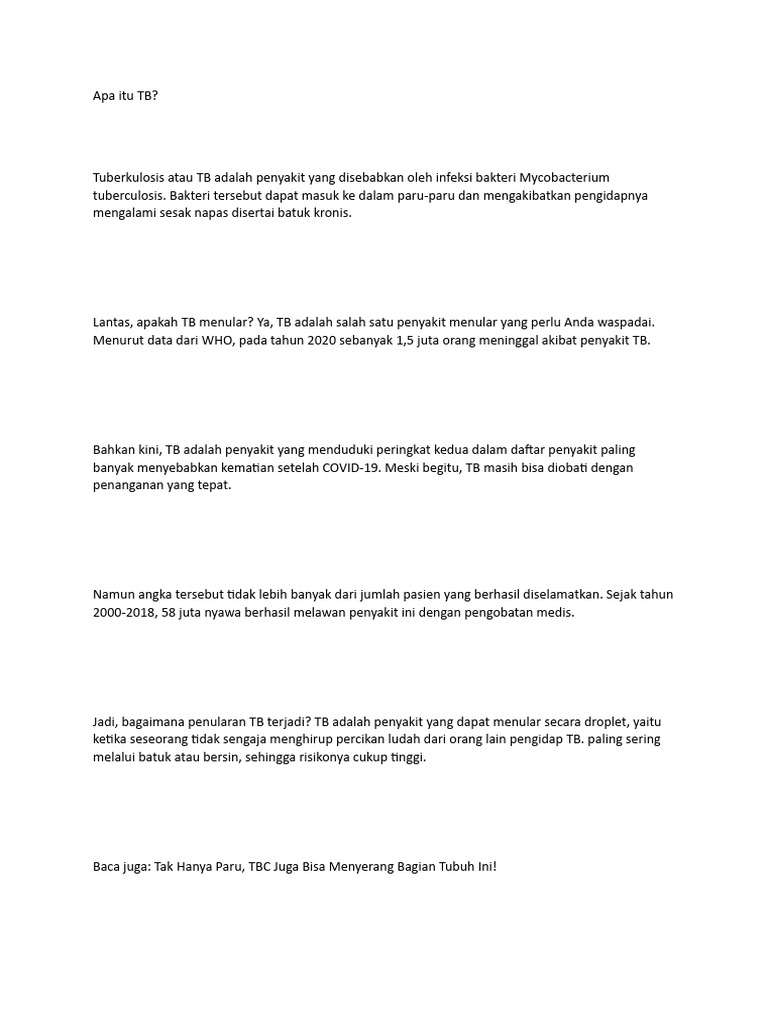 Apa Itu TB | PDF