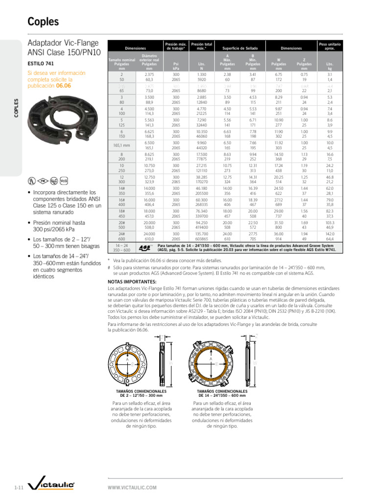 Adaptador Victaulic e 741 | PDF