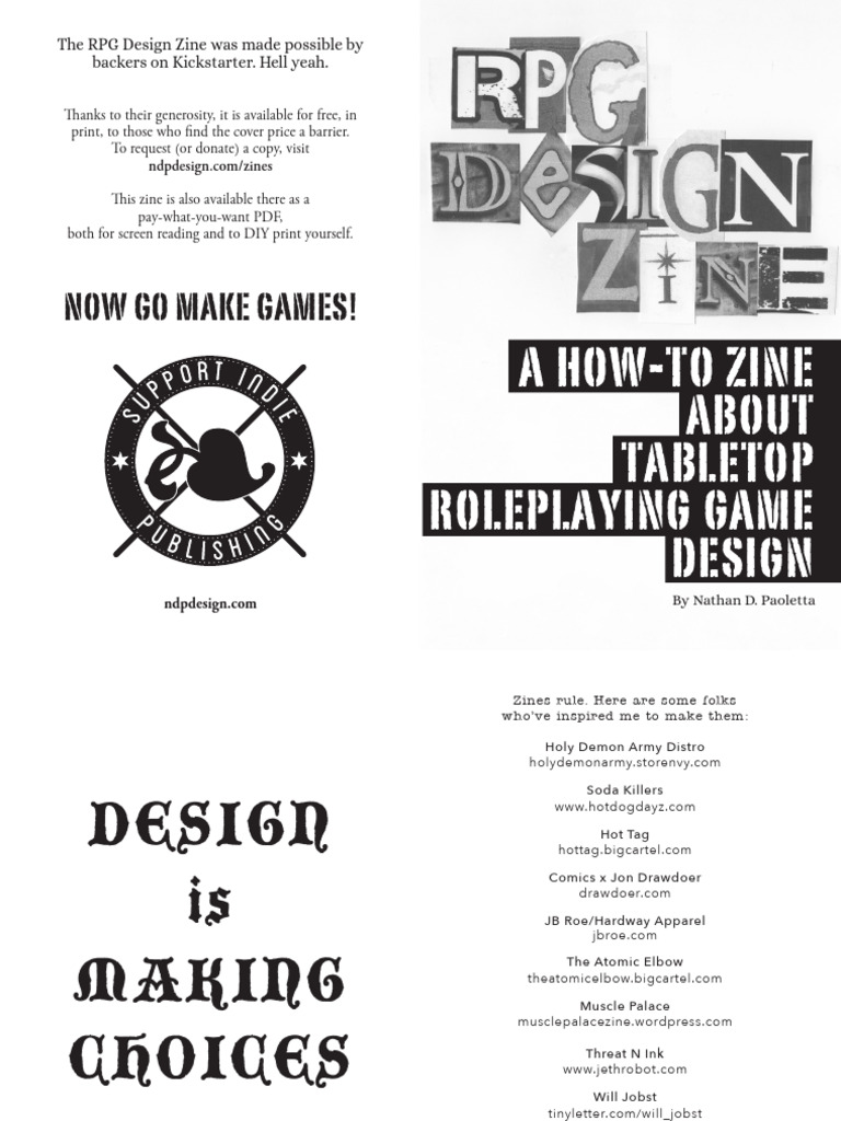RPG - Zine Cover Spreads | PDF