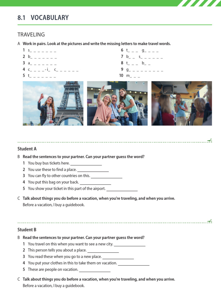 Travel Vocabulary Activities | PDF