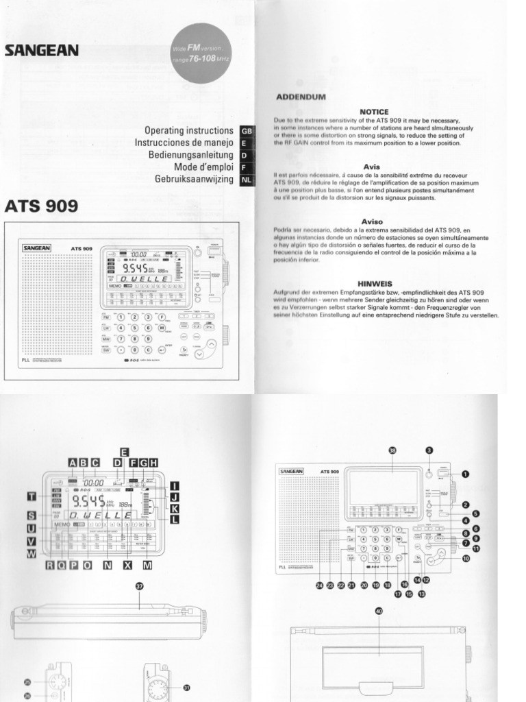 Manual Sangean Ats 909 | PDF