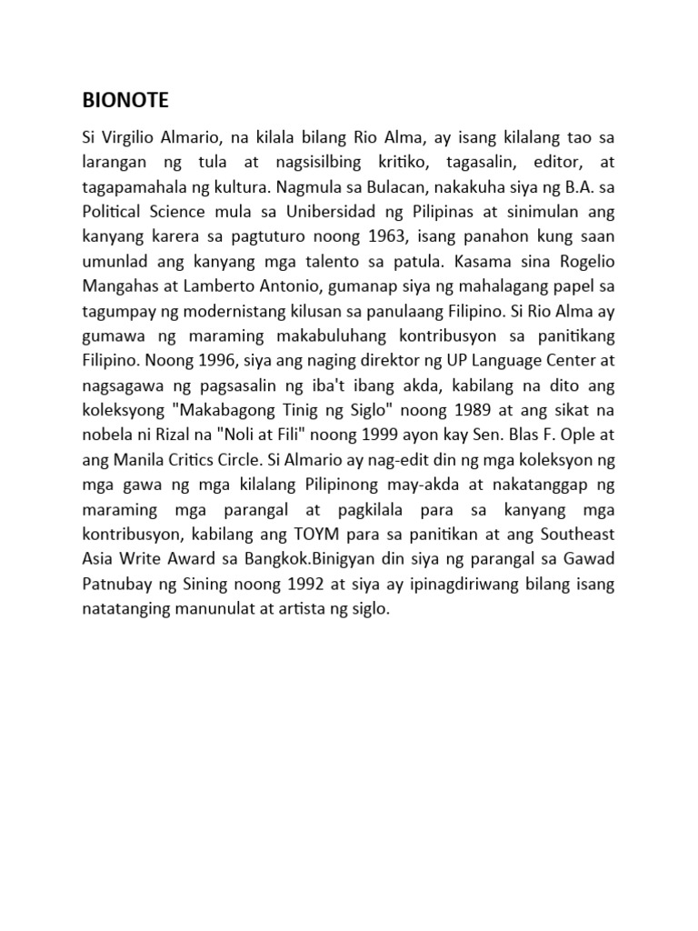 BIONOTE | PDF