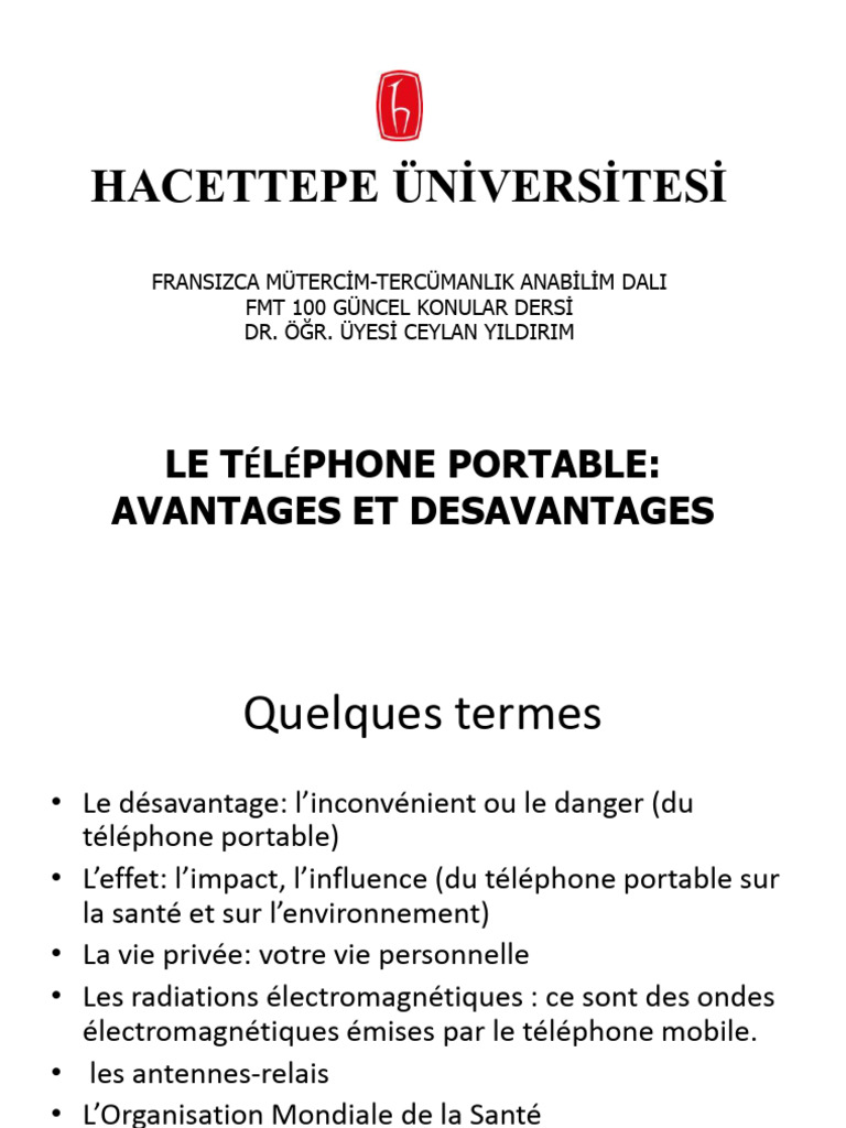 Avantages et inconvénients du portable | PDF | Téléphones portables ...