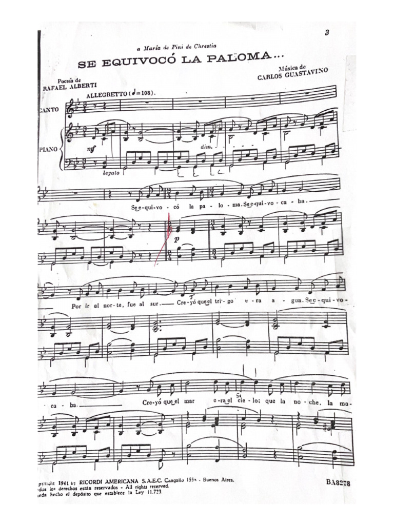 Se Equivocó La Paloma C.guastavino | PDF