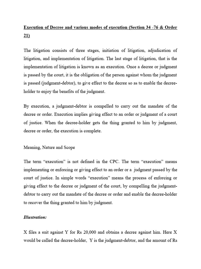 Execution of Decree | PDF | Judgment (Law) | Lawsuit