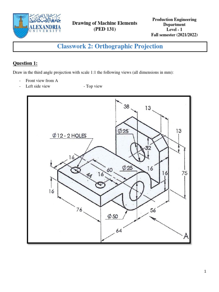 Orthographic Projection | PDF