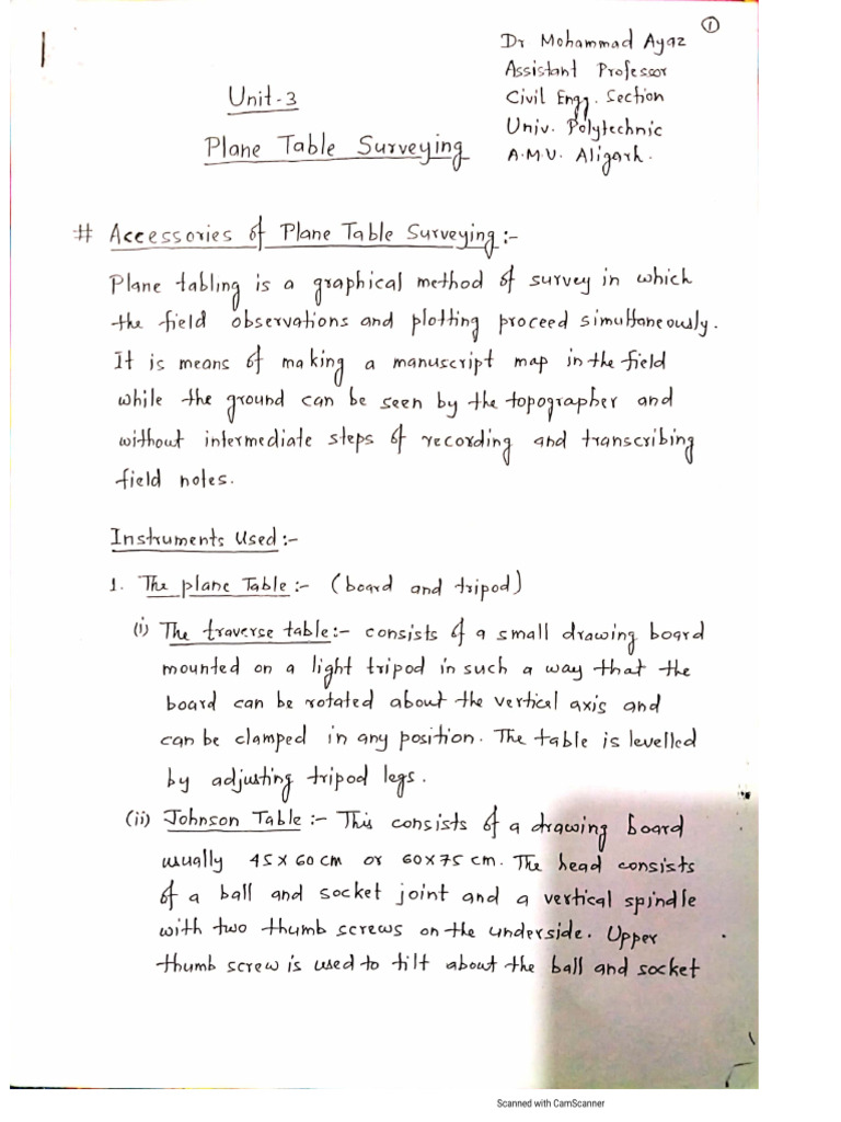 Plane Table Surveying | PDF