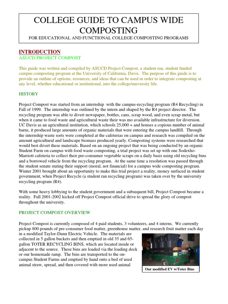 College Guide To Campus Wide Composting: Asucd Project Compost | PDF ...