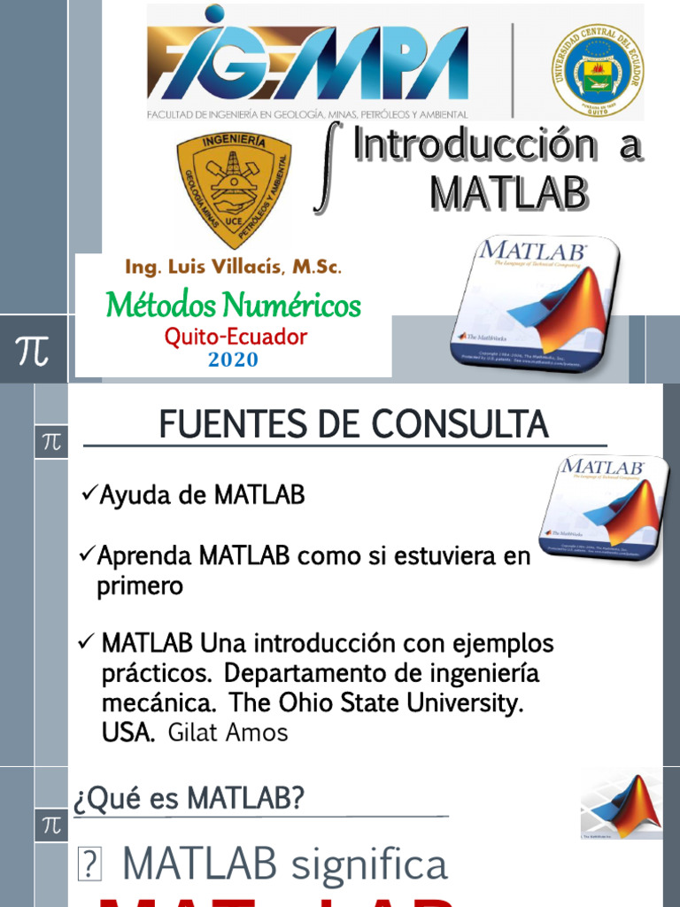 Introducción A MATLAB 2020-2020 | PDF | Ciencias fisicas | Matemáticas Aplicadas