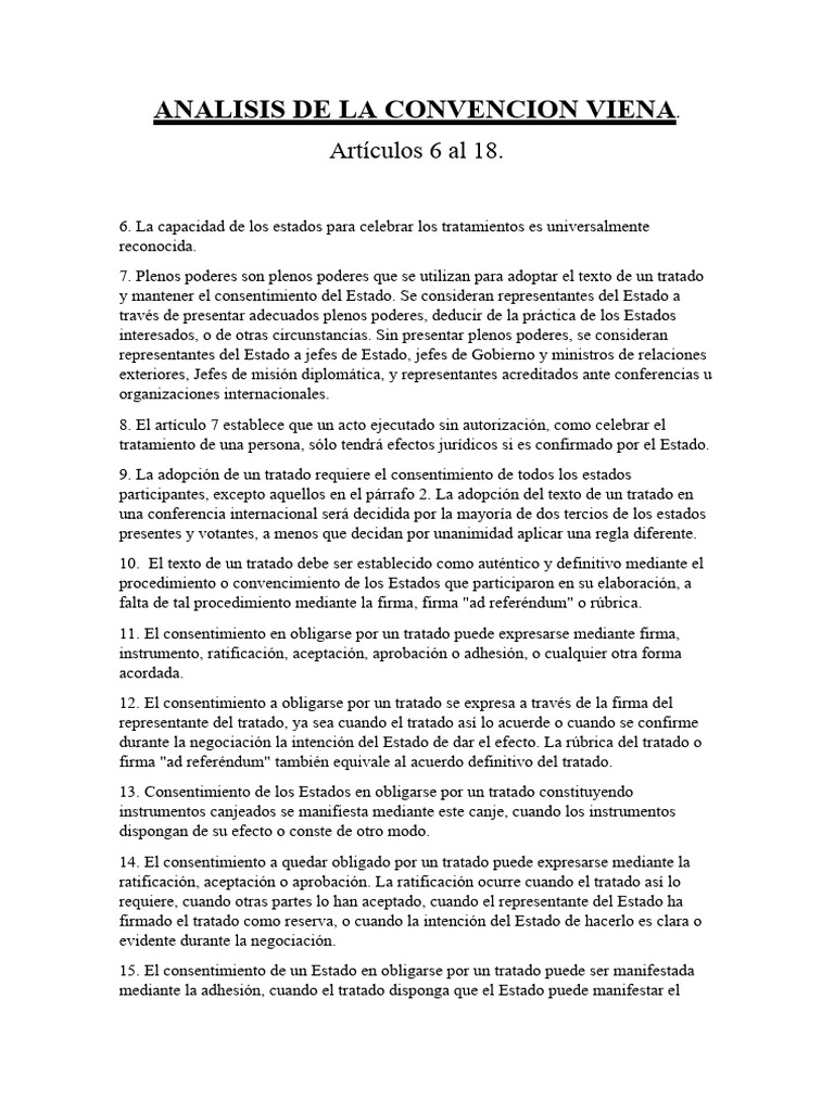 Analisis de La Convencion Viena | PDF | Tratado | Gobierno Analisis de La Convencion Viena | PDF | Tratado | Gobierno
