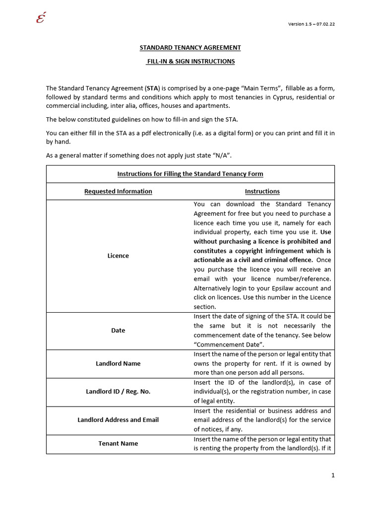 Sta Fill in & Sign Guidelines | PDF | Leasehold Estate | Renting