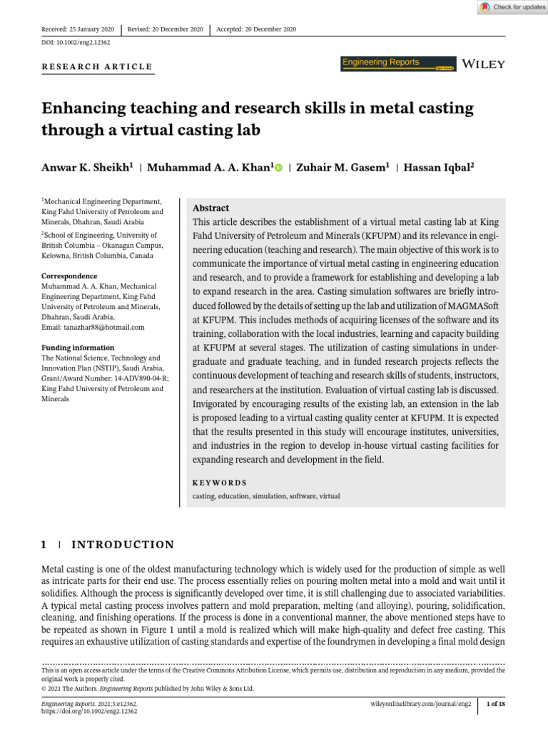 Engineering Reports - 2021 - Sheikh - Enhancing Teaching and Research ...