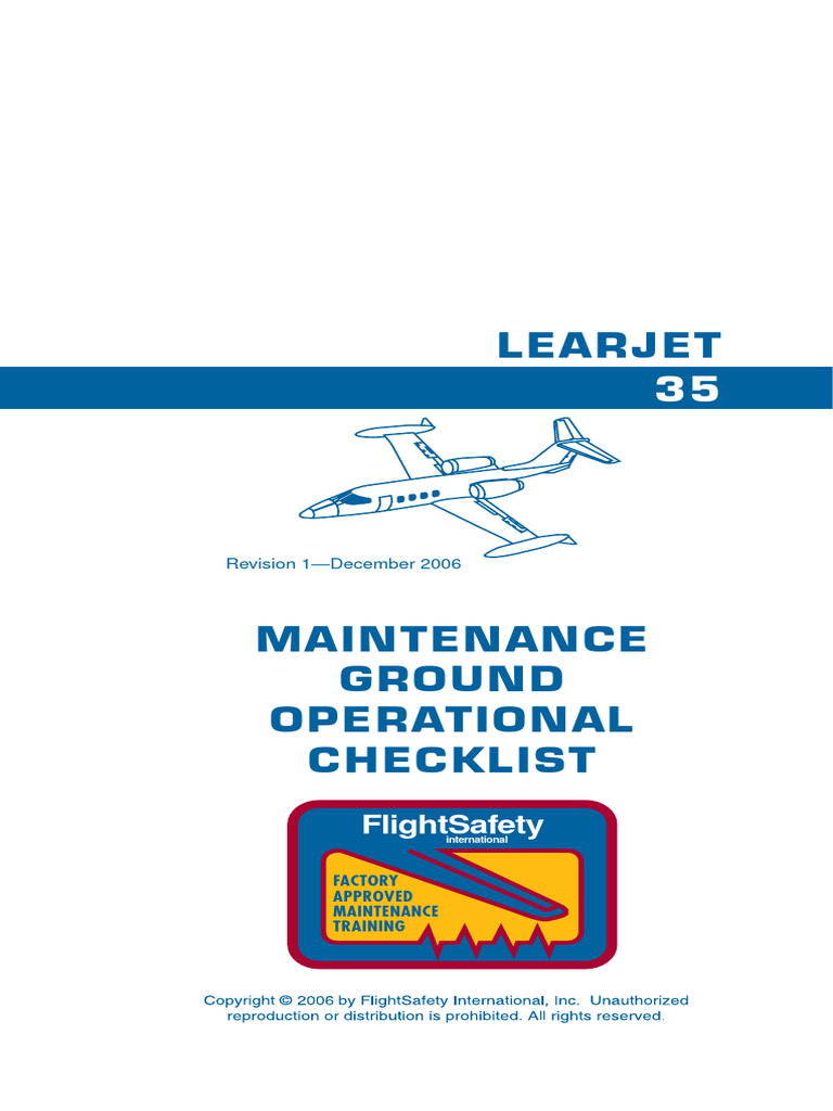 Maintenance Ground Operational Checklist | PDF | Jet Engine | Engines