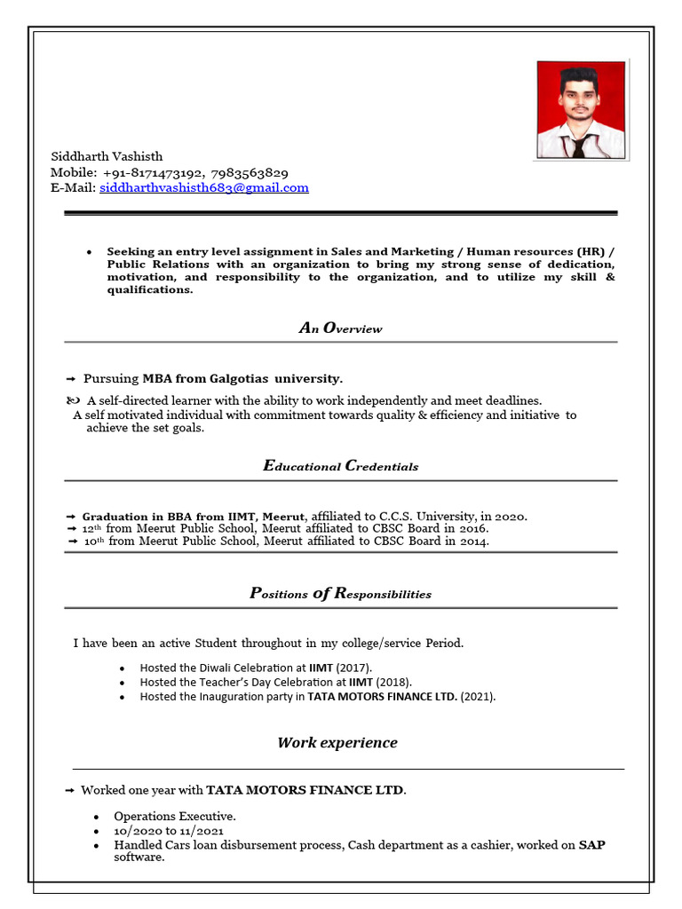 CV Sid | PDF | Cognition | Learning