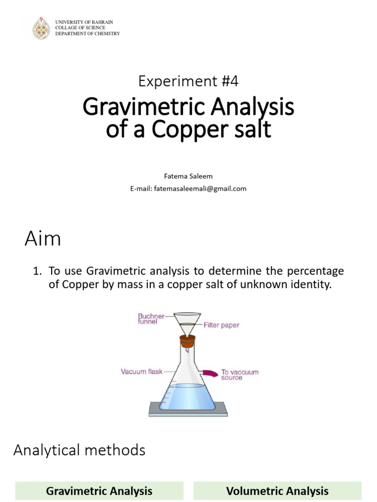 Experiment #4 Gravimetric Analysis | PDF | Precipitation (Chemistry) | Standard Deviation