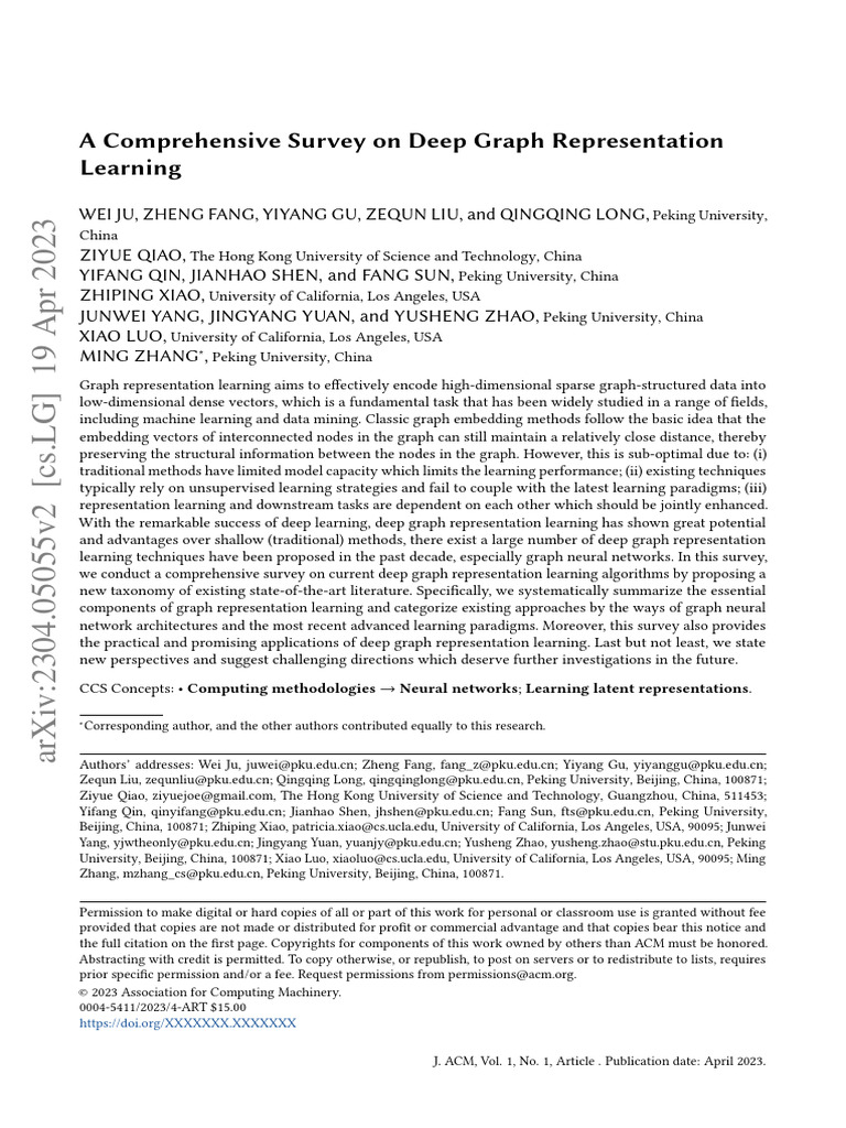 A Comprehensive Survey On Deep Graph Representation Learning | PDF ... A Comprehensive Survey On Deep Graph Representation Learning | PDF ...