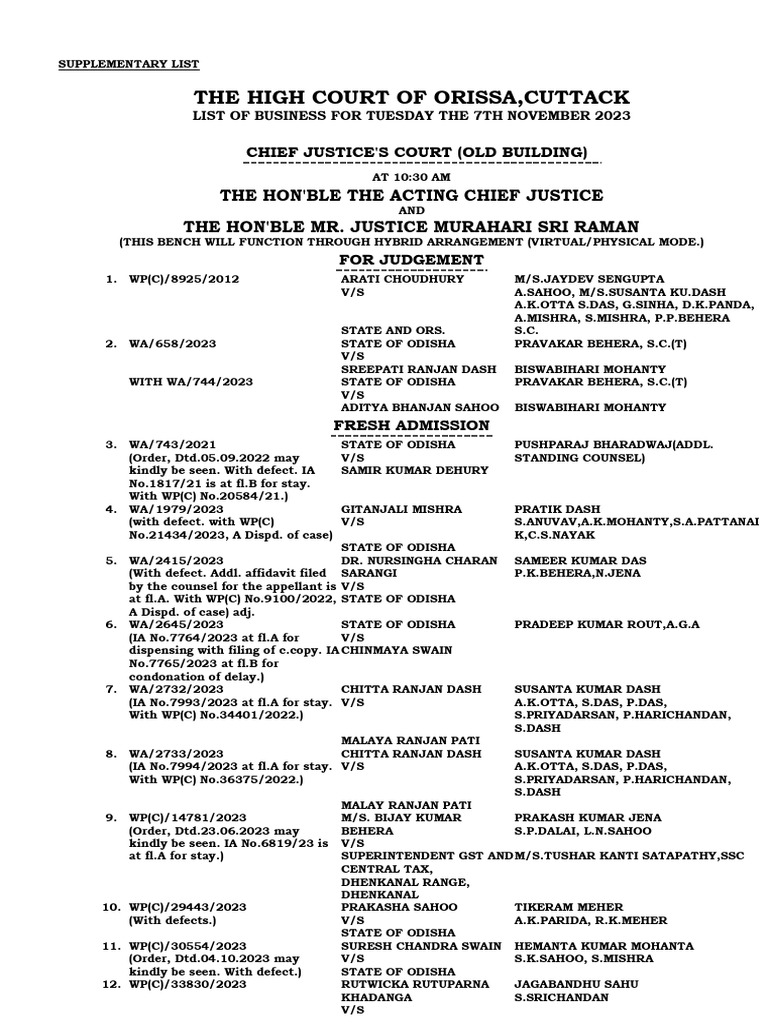 Another Cause List | PDF | Judiciaries | Legal Procedure