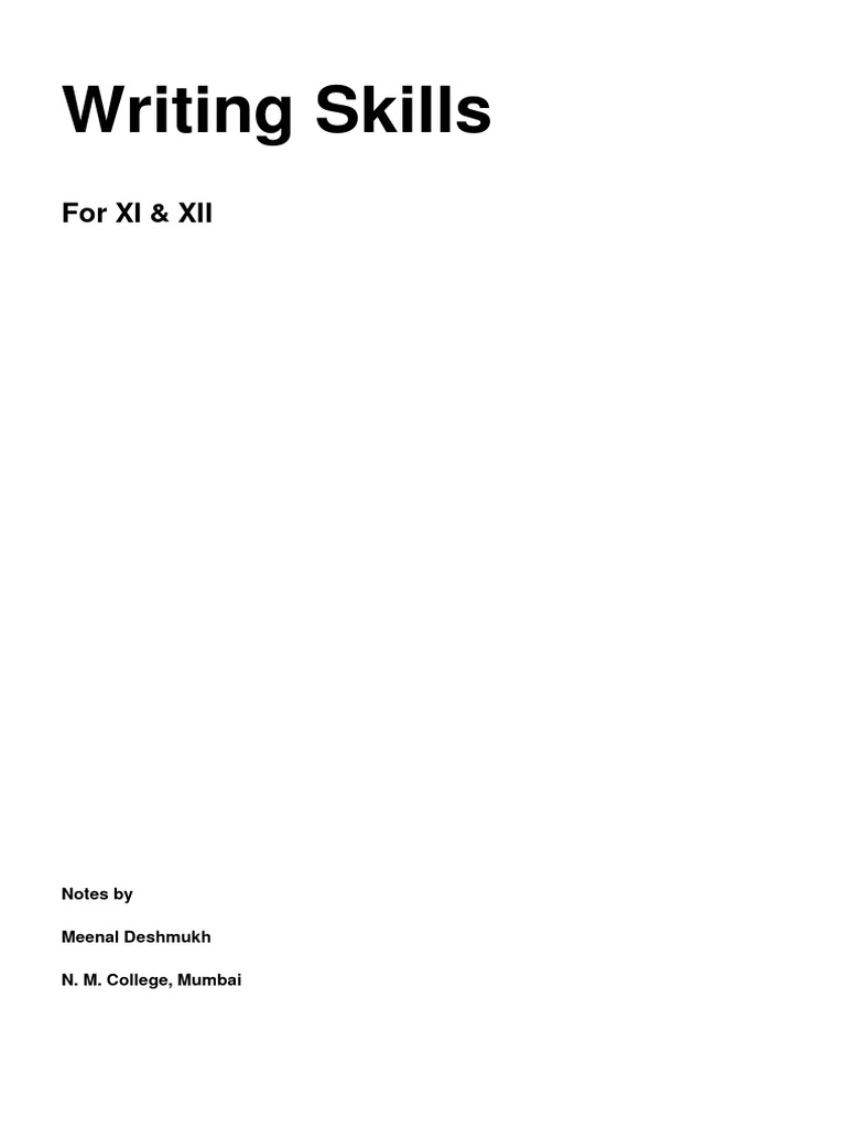 Writing Skills | PDF | Question | Communication