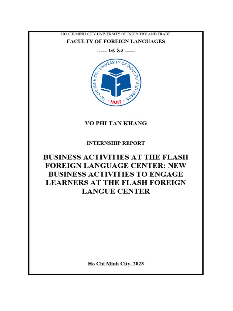Internship Report: Flash Language Center | PDF | Fluency | Vocabulary