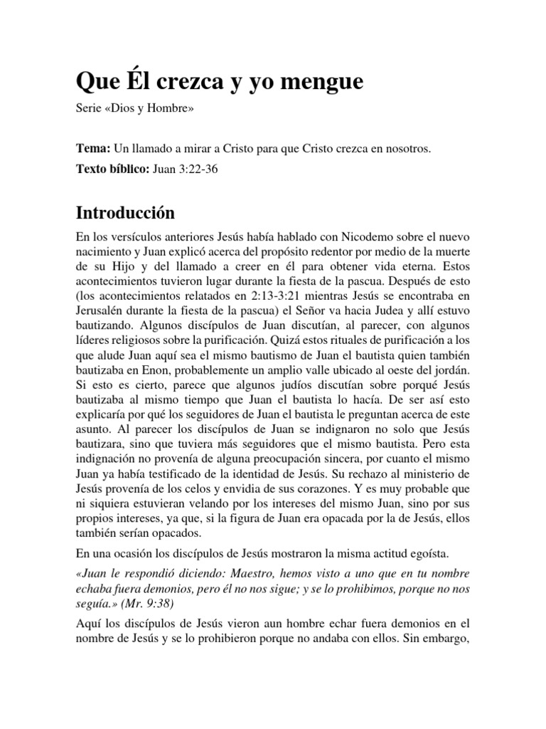 Menguar para que Cristo crezca | PDF | Jesús | Vida eterna (cristianismo)