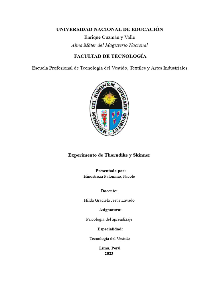 Experimentos de Thorndike y Skinner | PDF | Behaviorismo | Aprendizaje