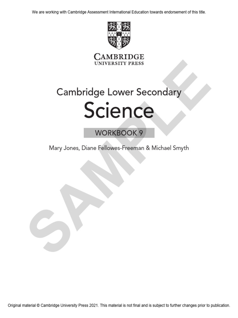 Cambridge Lower Secondary Science Workbook 9 9781108742894 WB9 Sci ...