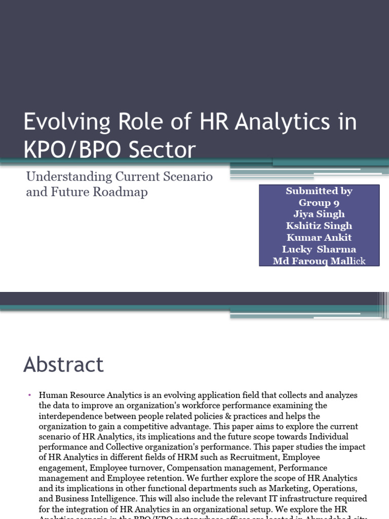 Evoving The Role HR in Bpo and Kpo | PDF | Analytics | Outsourcing