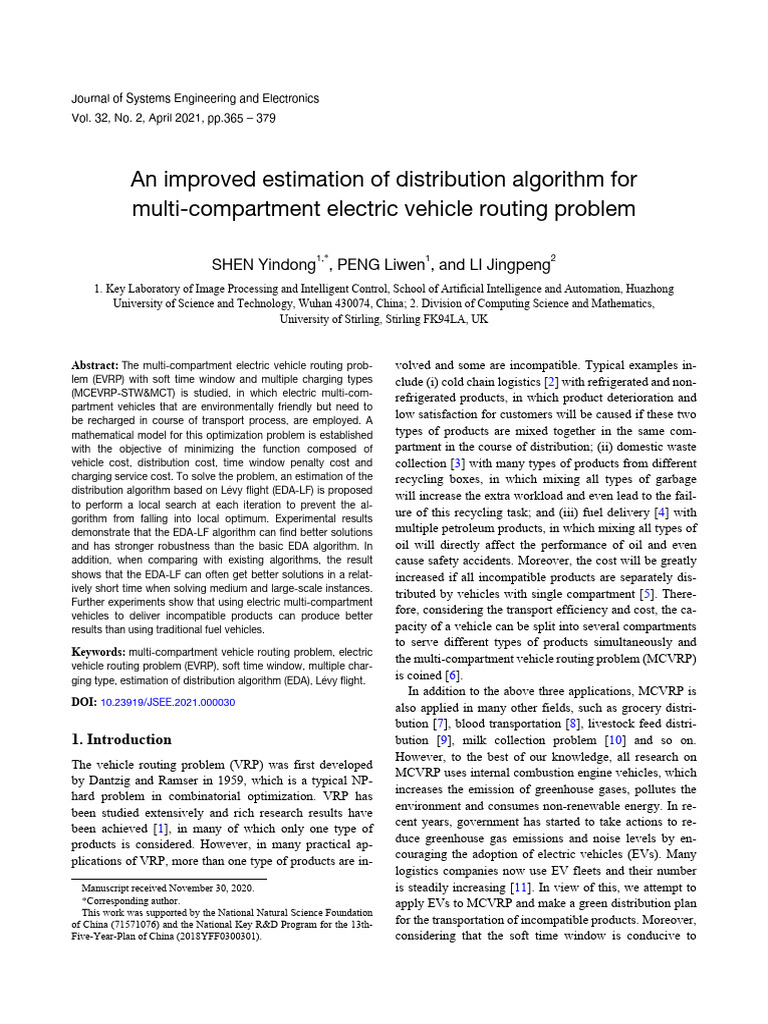 An Improved Estimation of Distribution Algorithm For Multi-Compartment Electric Vehicle Routing ...