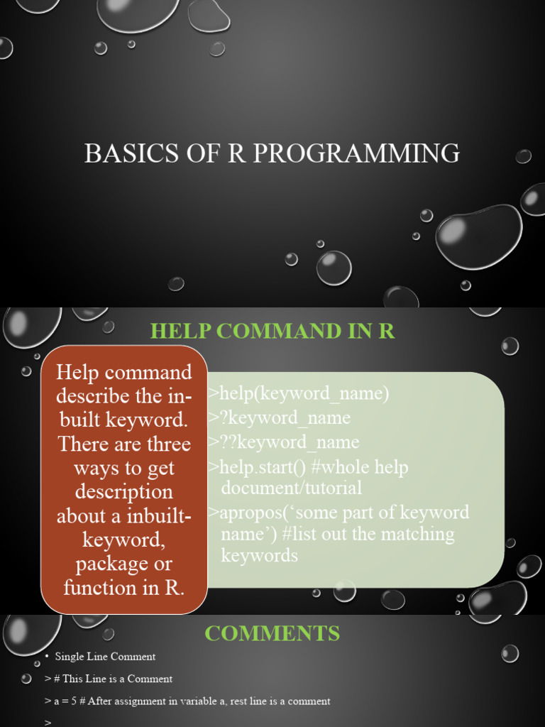 P2 - Basics of R Programming | PDF | Data Type | Mathematical Logic P2 - Basics of R Programming | PDF | Data Type | Mathematical Logic