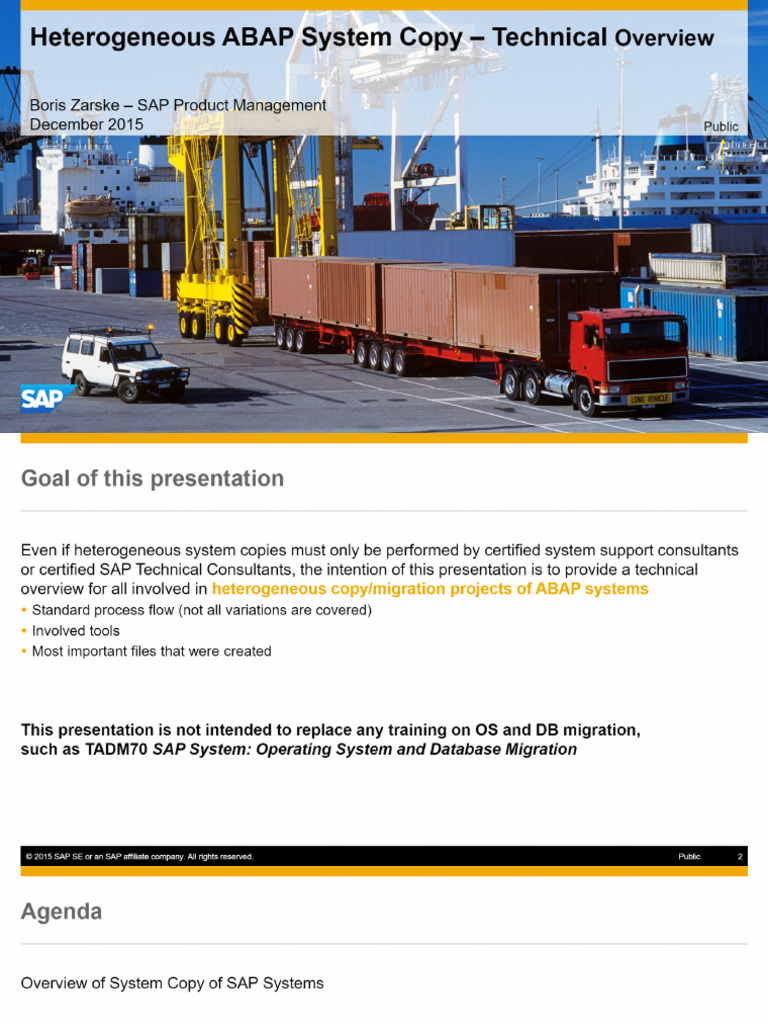Heterogeneous ABAP System Copy - Technical Overview | PDF