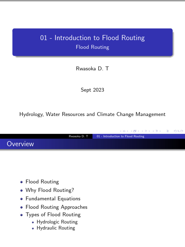 Routing 01 Flood Routing Intro | PDF | Flood | Earth Sciences