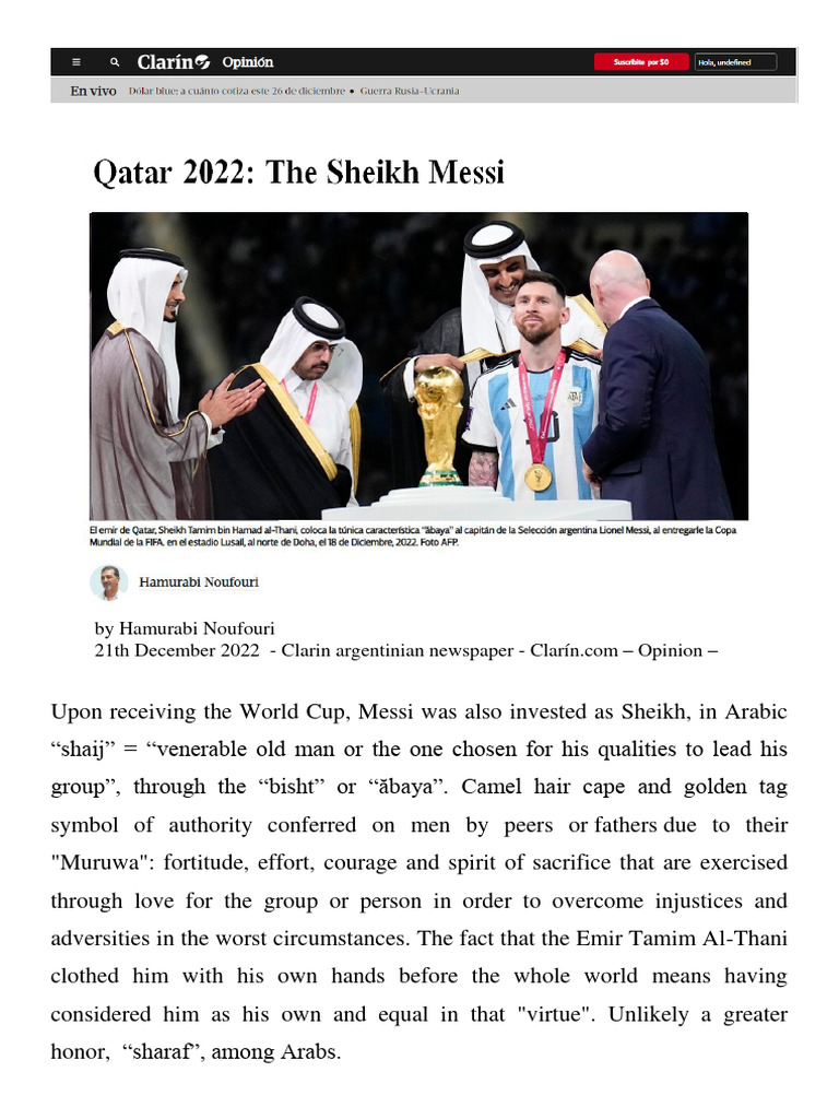 Qatar 2022 The Sheikh Messi El Jeque Mes | PDF