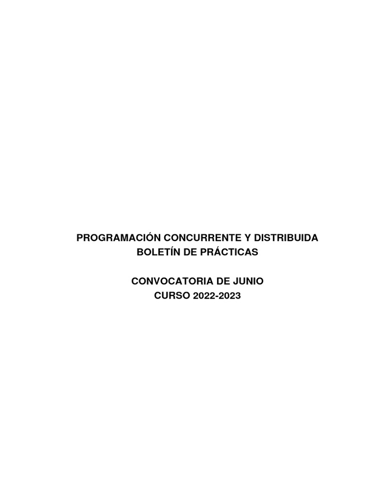 Boletín de Practicas PCD Junio 2023-Ej1 | PDF | Hilo (Computación) | Java (lenguaje de programación)