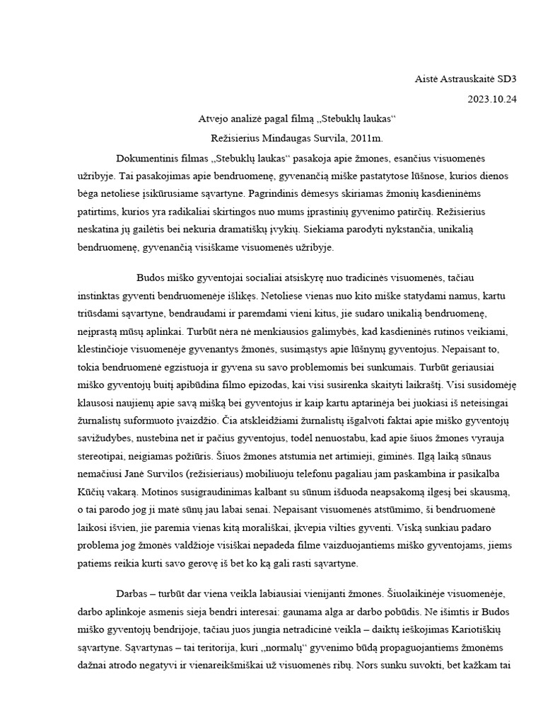 Atvejo Analizė Aistė | PDF