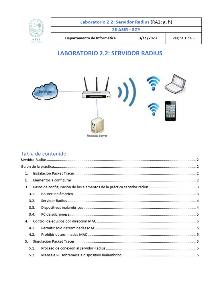 Configuración de Servidor RADIUS | PDF | Red de computadoras | Radio