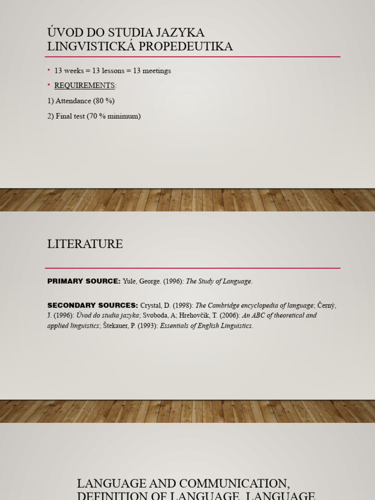 Úvod Do Studia Jazyka - 1 | PDF | Linguistics | Communication Úvod Do Studia Jazyka - 1 | PDF | Linguistics | Communication