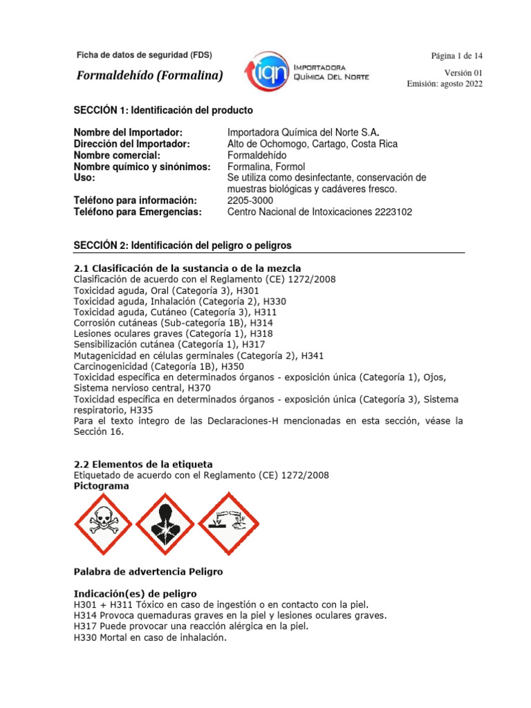 Formaldehído | PDF | Formaldehído | Residuos