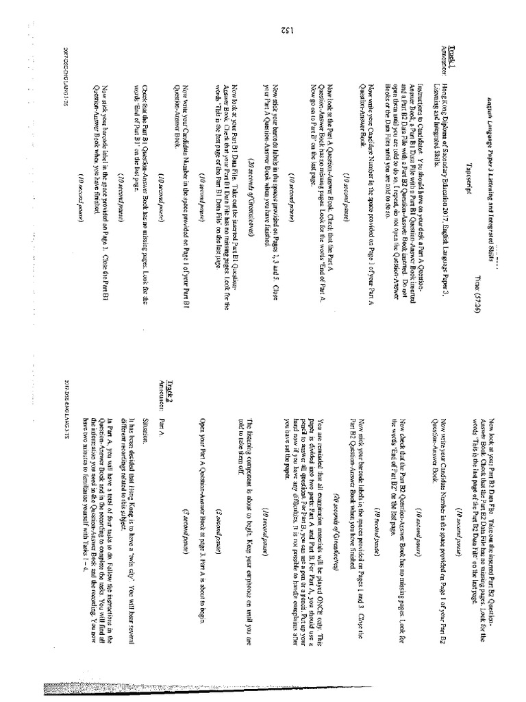 Paper 3 2017 DSE ENG LANG Paper 3 Tapescript | PDF