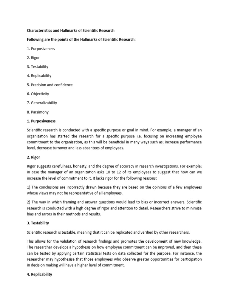 Hallmarks of Scientific Research | PDF | Scientific Method ...